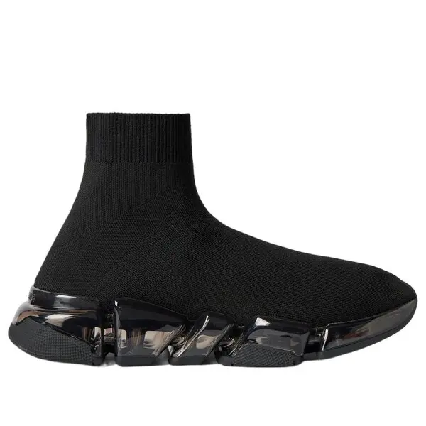 Balenciaga Speed 2.0 Clear Sole Sock Sneakers - Black