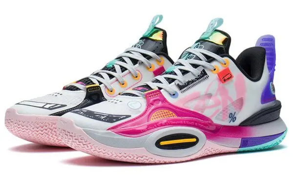 LI-NING Wade All City V1 "graffiti" Abas019-2 Sneakers - White/rainbow