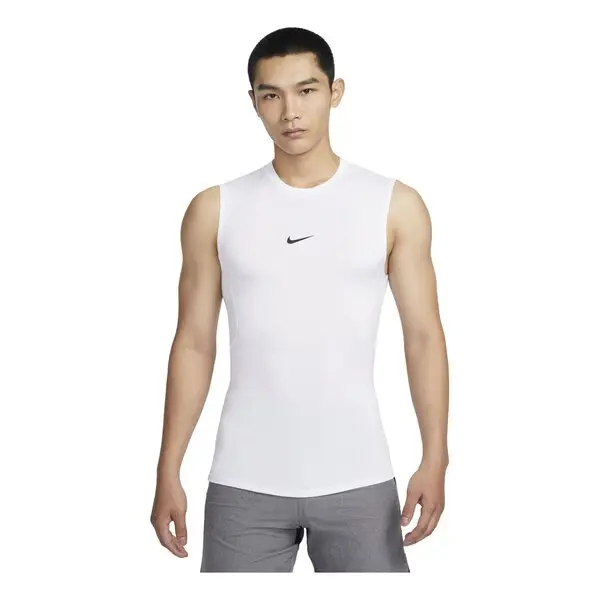 Nike Pro Dri-fit Sleeveless Fitness Top - White