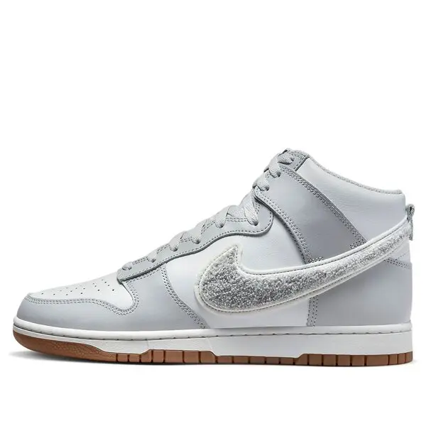 Nike Dunk High "chenille Swoosh Light Smoke Grey