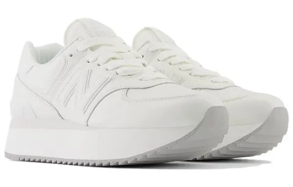NEW BALANCE 574+ Platform Sneakers - White/grey