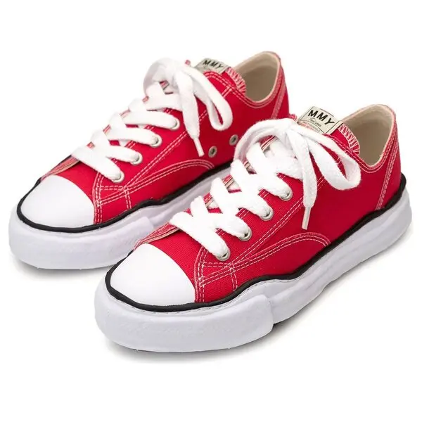 Mihara Yasuhiro Peterson Og Sole Canvas Low Top Sneakers - Red/white