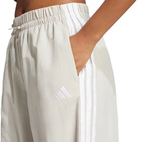Adidas Essentials 3-stripes Lifestyle Woven Parachute Pants Asia Sizing 'beige White