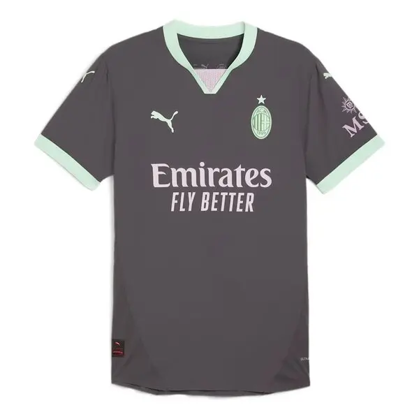 PUMA Ac Milan 24/25 Authentic Third Soccer Jersey - Grey/fresh Mint