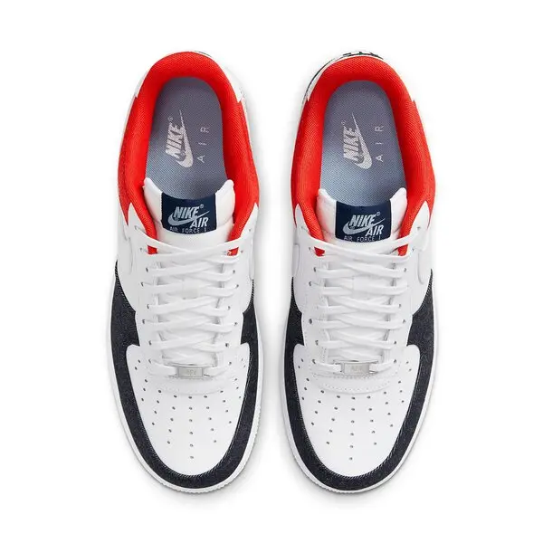 Nike Force 1 '07 Lx "white Red Denim - White/blue/red