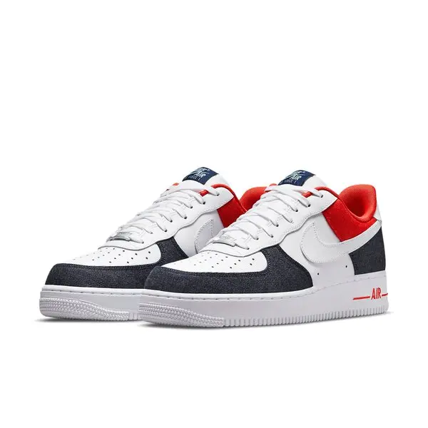 Nike Force 1 '07 Lx "white Red Denim - White/blue/red