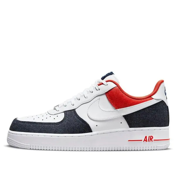 Nike Force 1 '07 Lx "white Red Denim - White/blue/red
