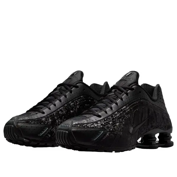 Nike Shox R4 "black Floral" Sneakers - Black/dark Smoke Grey