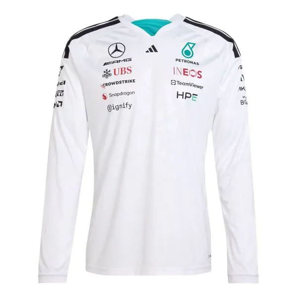 Adidas X Mercedes Amg Petronas Formula 1 Long Sleeve Team Driver Shirt - White