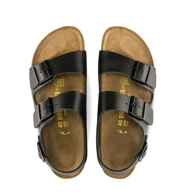 BIRKENSTOCK Milano Leather Sandals - Black