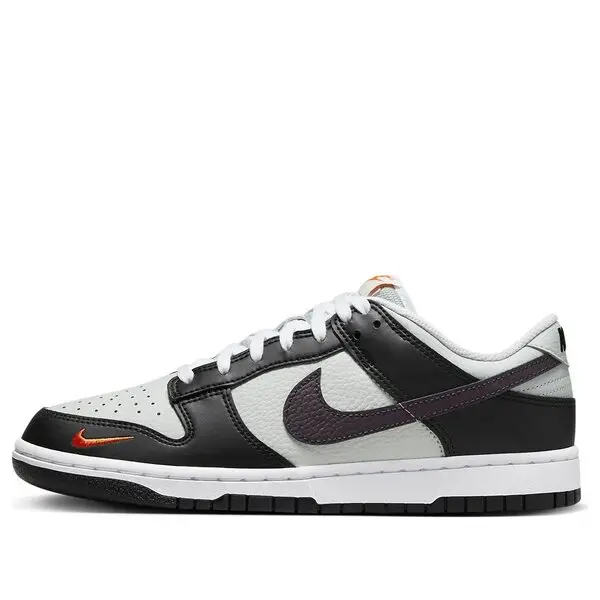 Nike Dunk Low "black Total Orange Mini Swoosh" Sneakers