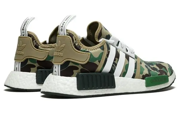 Adidas A Bathing Ape X Nmd_r1 'olive Camo' Sneakers - Green