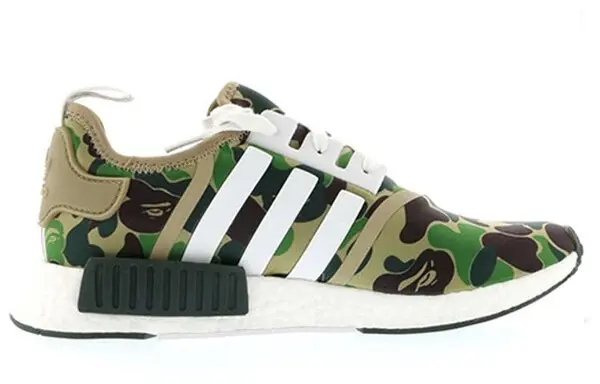 Adidas A Bathing Ape X Nmd_r1 'olive Camo' Sneakers - Green
