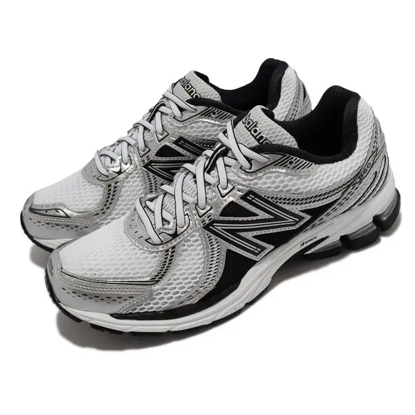 NEW BALANCE 860v2 Lace-up Sneakers - White Silver