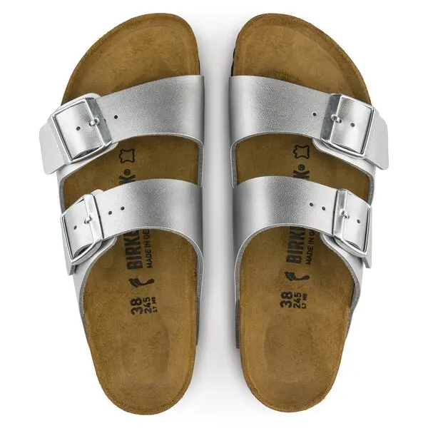 BIRKENSTOCK Arizona Birko-flor Sandals - Silver