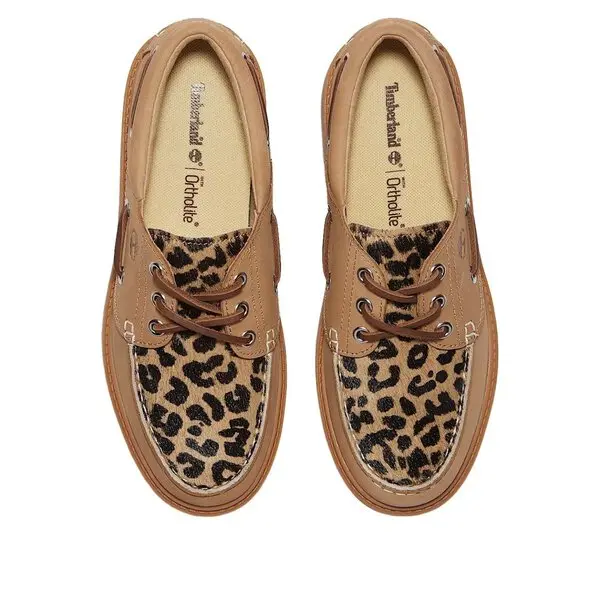 Timberland Stone Street Boat Platform Shoes - Beige Leopard