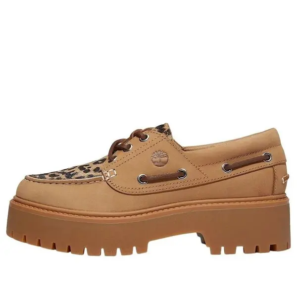Timberland Stone Street Boat Platform Shoes - Beige Leopard