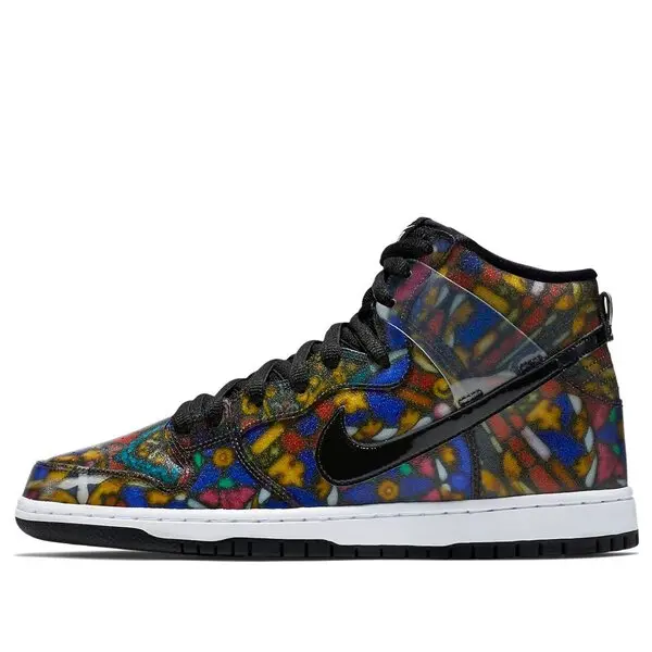 Nike X Concepts Sb Dunk High "stained Glass - Varsity Red/black-mango