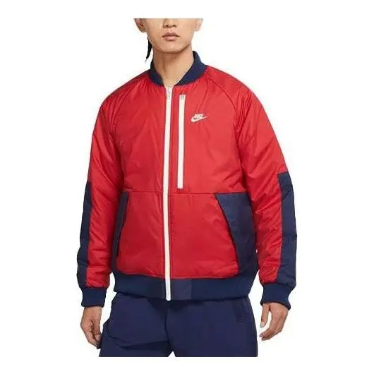 Nike Therma-fit Legacy Reversible Bomber Jacket - Red/blue
