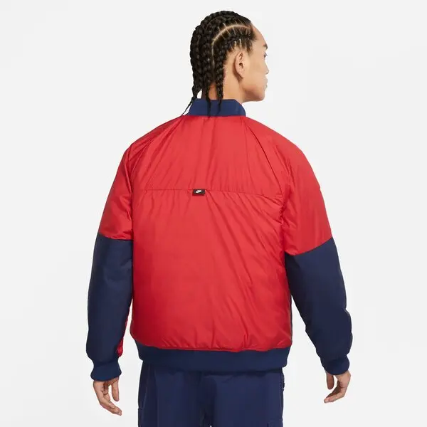 Nike Therma-fit Legacy Reversible Bomber Jacket 'red Blue