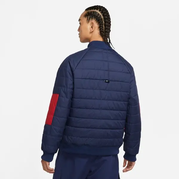 Nike Therma-fit Legacy Reversible Bomber Jacket 'red Blue