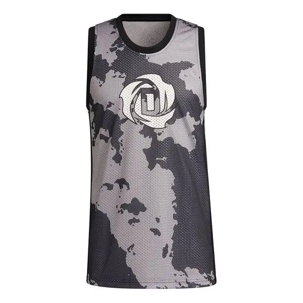 Adidas X Ross Crossover Logo Pattern Basketball Vest - Black