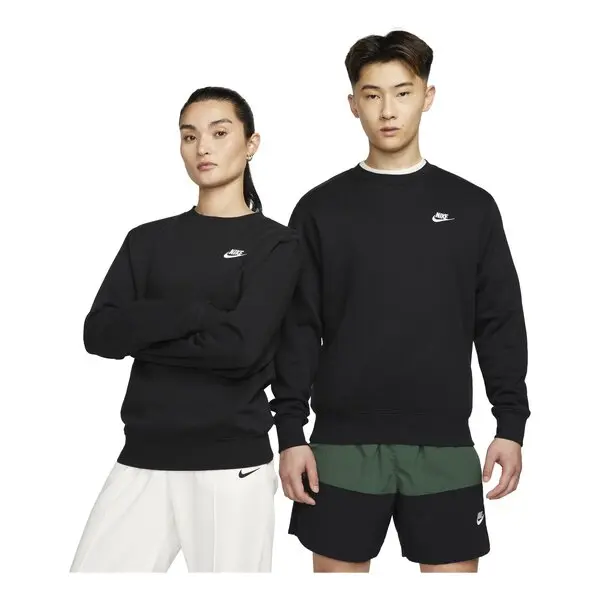 Nike Club Fleece Round Neck Pullover - Black