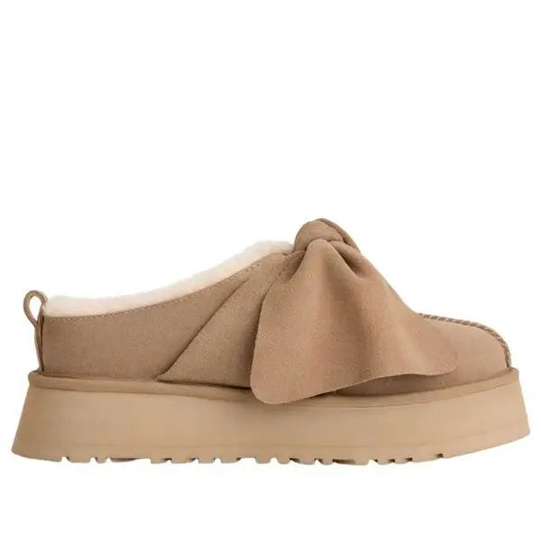 UGG Platform Slip-on Slipper With Bow Detailing