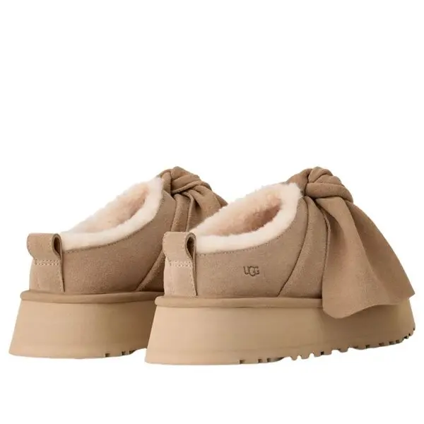 UGG Platform Slip-on Slipper With Bow Detailing