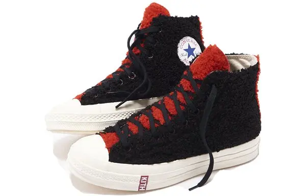 CONVERSE Kith X Disney X Chuck 70 Fleece High Top Sneakers - Black