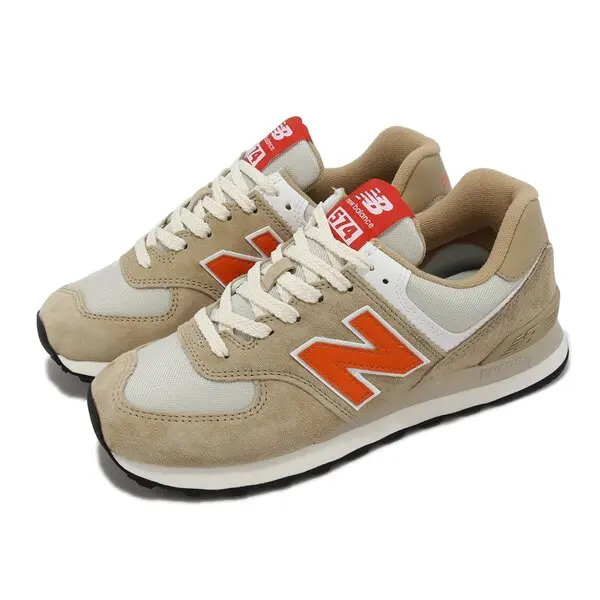 NEW BALANCE 574 Sneakers - Bone/orange