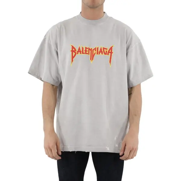 Balenciaga Metallica Short Sleeve T-shirt Oversized Fit 'white Orange - White/orange