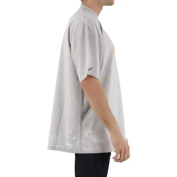 Balenciaga Metallica Short Sleeve T-shirt Oversized Fit 'white Orange - White/orange