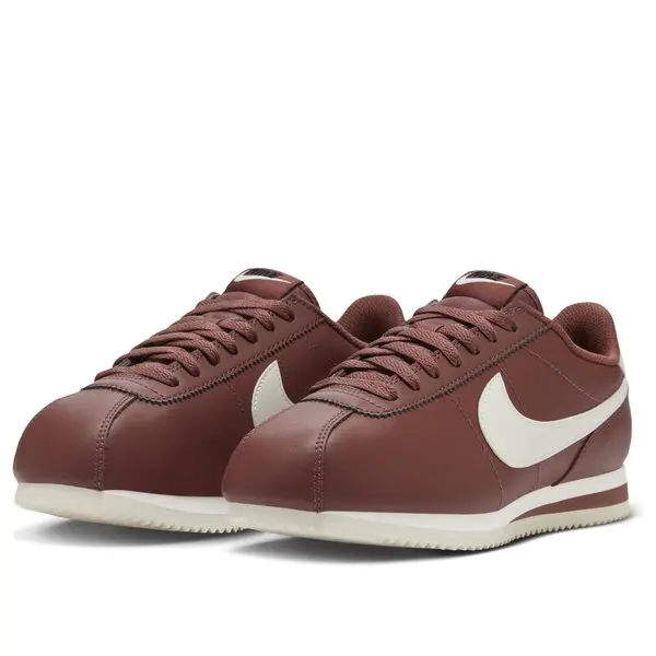 Nike Cortez Leather Low Top Sneakers - Red Sepia/black/sail