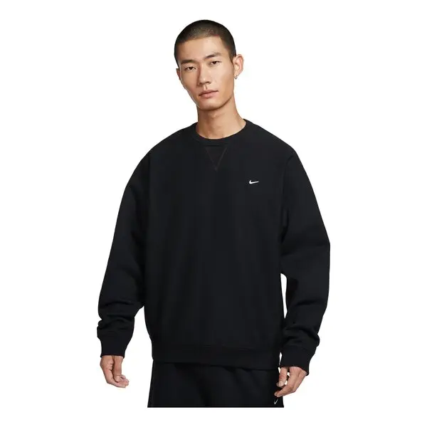 Nike Solo Swoosh Plush Crew Neck Top - Black