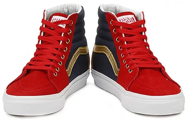 VANS X Marvel Sk8-hi Captain Marvel High Top Sneakers - Red