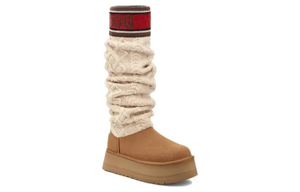 UGG Classic Sweater Letter Tall Boots - Chestnut