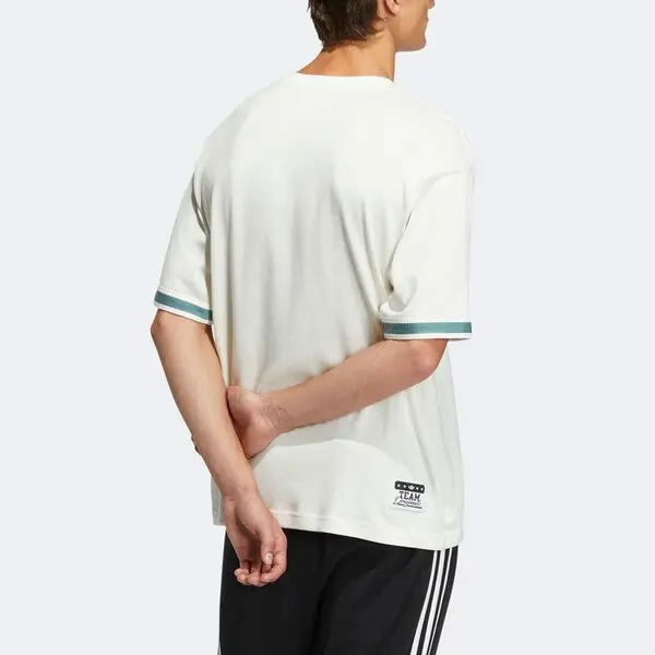 Adidas Alphabet Printing Round Neck Pullover Short Sleeve White