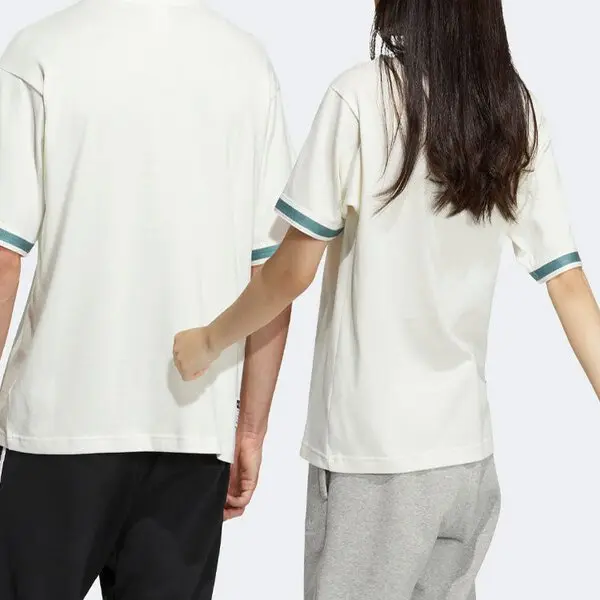 Adidas Alphabet Printing Round Neck Pullover Short Sleeve White