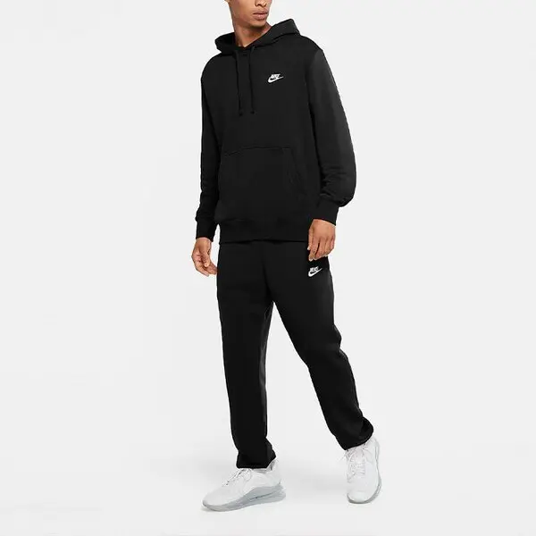 Nike Club Logo Embroidered Solid Color Sports Black