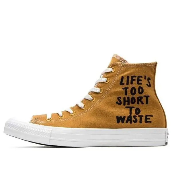 CONVERSE Chuck Taylor All Star "life's Too Short To Waste" High Top Sneakers - Yellow