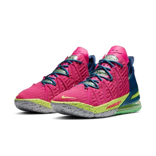 Nike Lebron 18 'los Angeles Night' Basketball Sneakers - Pink/yellow/blue