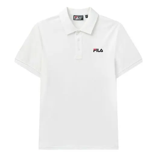 FILA Logo Bee Embroidered Short Sleeve Polo - White