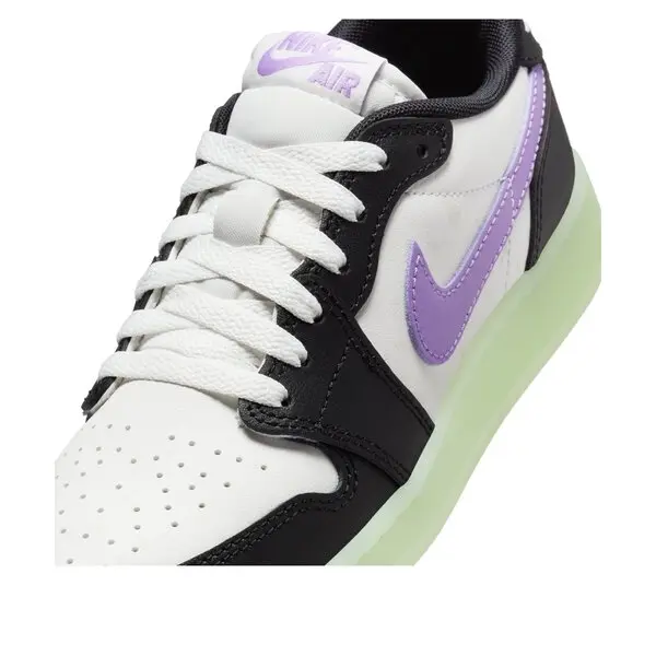 JORDAN 1 Low Retro Sneakers - Black/black Raspberry/volt Tint