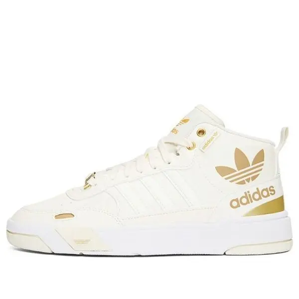 Adidas Originals Postup High Top Sneakers - White/gold