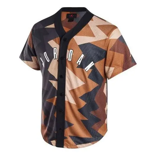 JORDAN Essentials Button-up Jersey Top In "hemp
