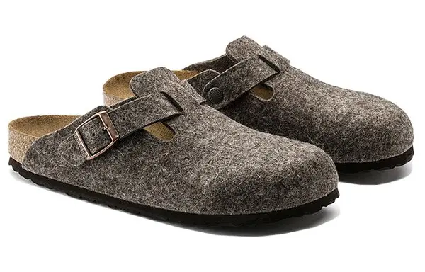 BIRKENSTOCK Boston Wool Felt Clogs - Brown