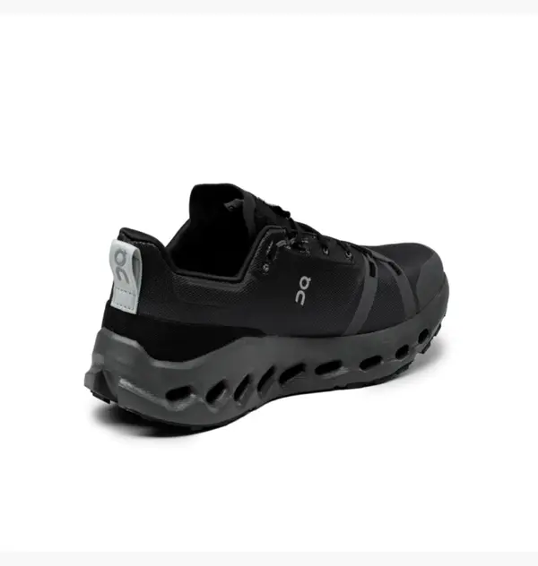 On Cloudsurfer Trail Waterproof Athletic Shoes - Black