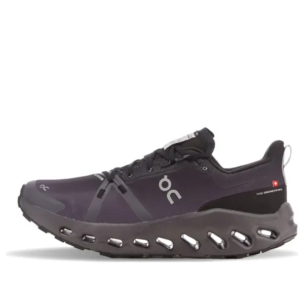 On Cloudsurfer Trail Waterproof Athletic Shoes - Black