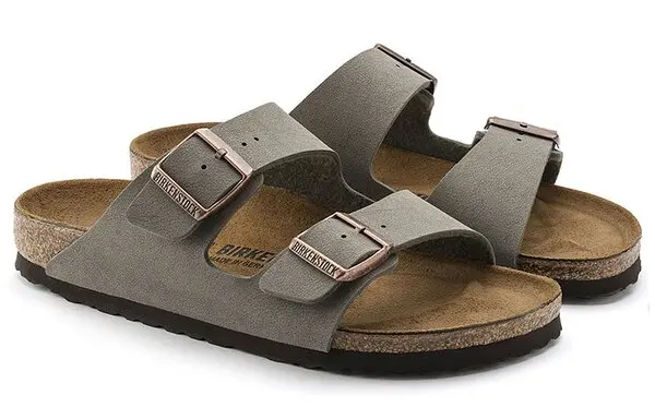 BIRKENSTOCK Arizona Double Strap Sandals - Grey